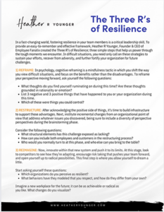 Three R's of Resilience - Heather R Younger